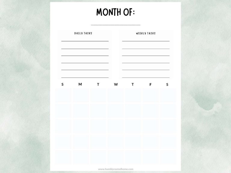 FREE CHORE CHART PRINTABLE (DAILY, WEEKLY, MONTHLY)