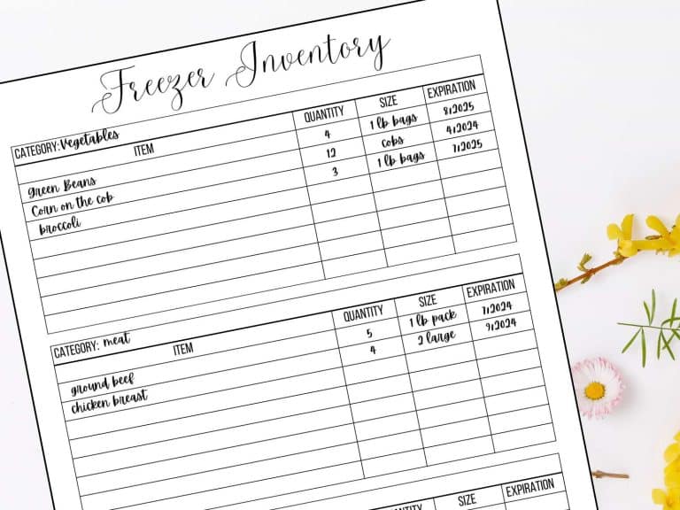 4 Free Printable Freezer Inventory Pages You'll Love