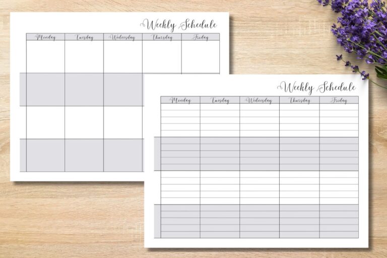 Free Printable Weekly Schedule for All Your Planning Needs! - Humbly ...