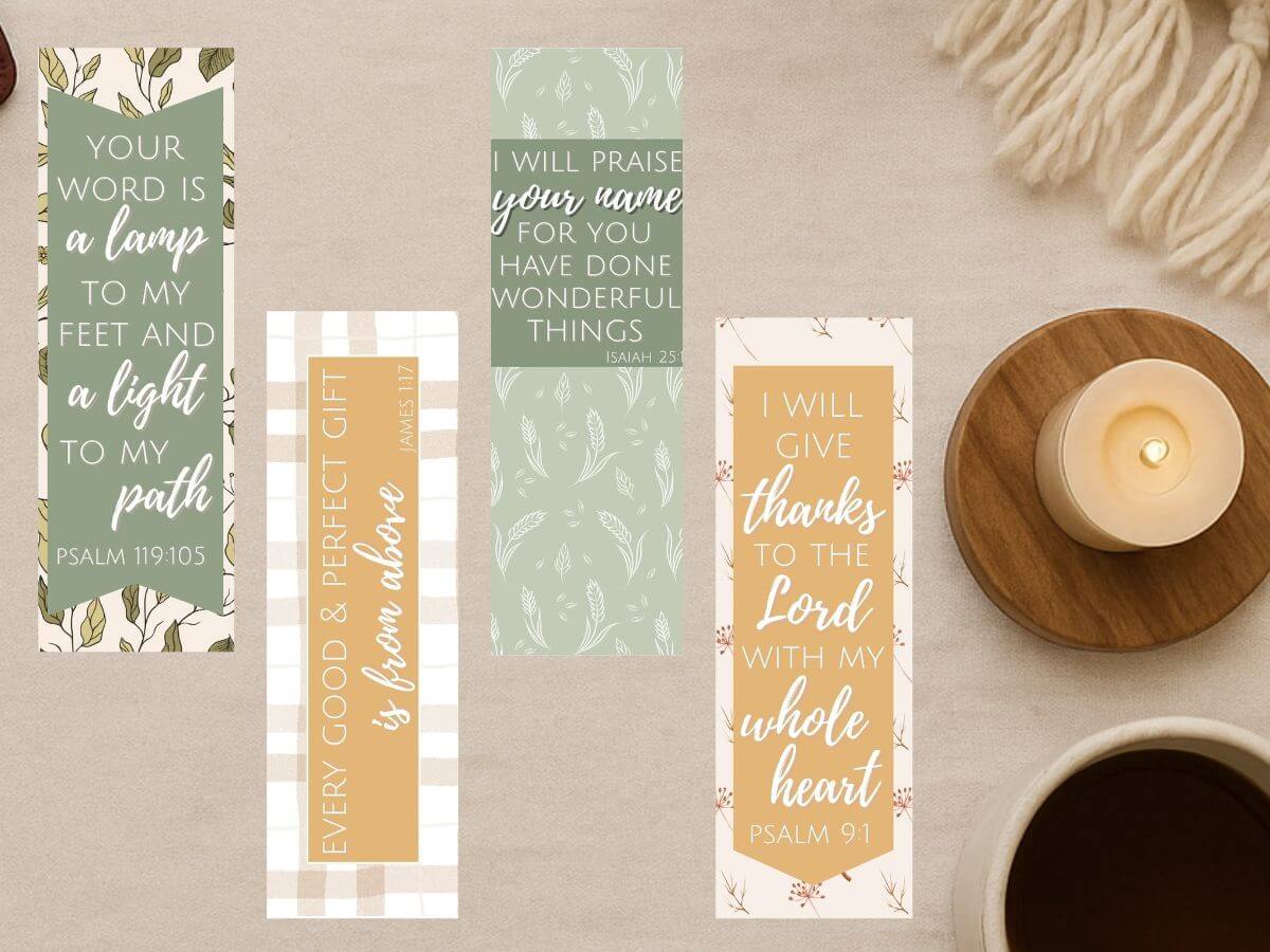Free Fall-Themed Bible Verse Bookmarks
