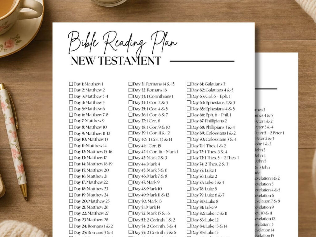 Free Printable New Testament Bible Reading Plan