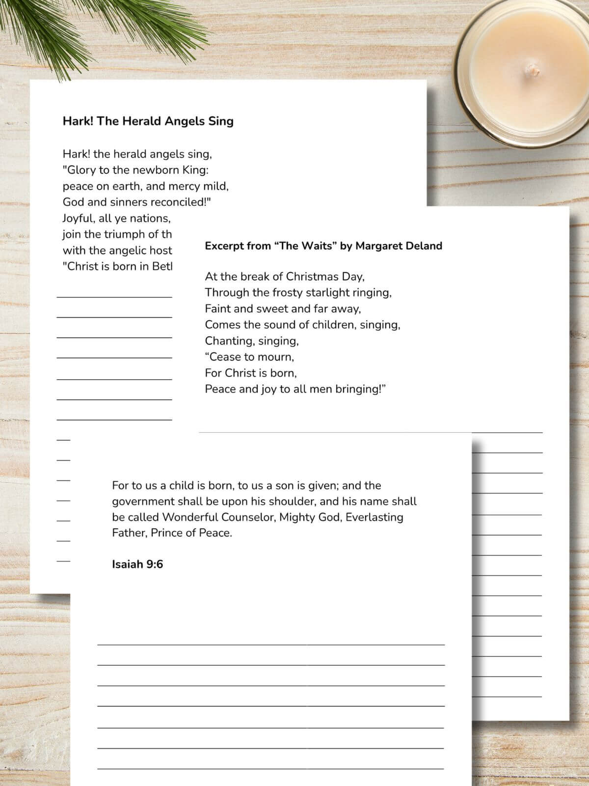 Advent Copywork Pages (Free Printable)