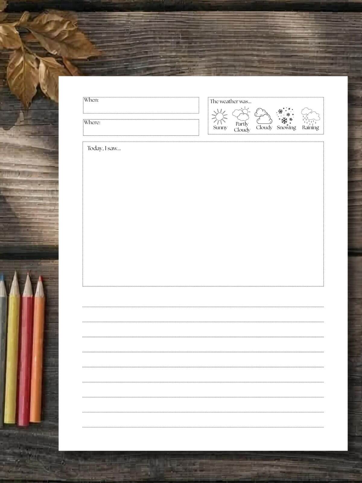 Free Printable Nature Journaling Pages for Kids