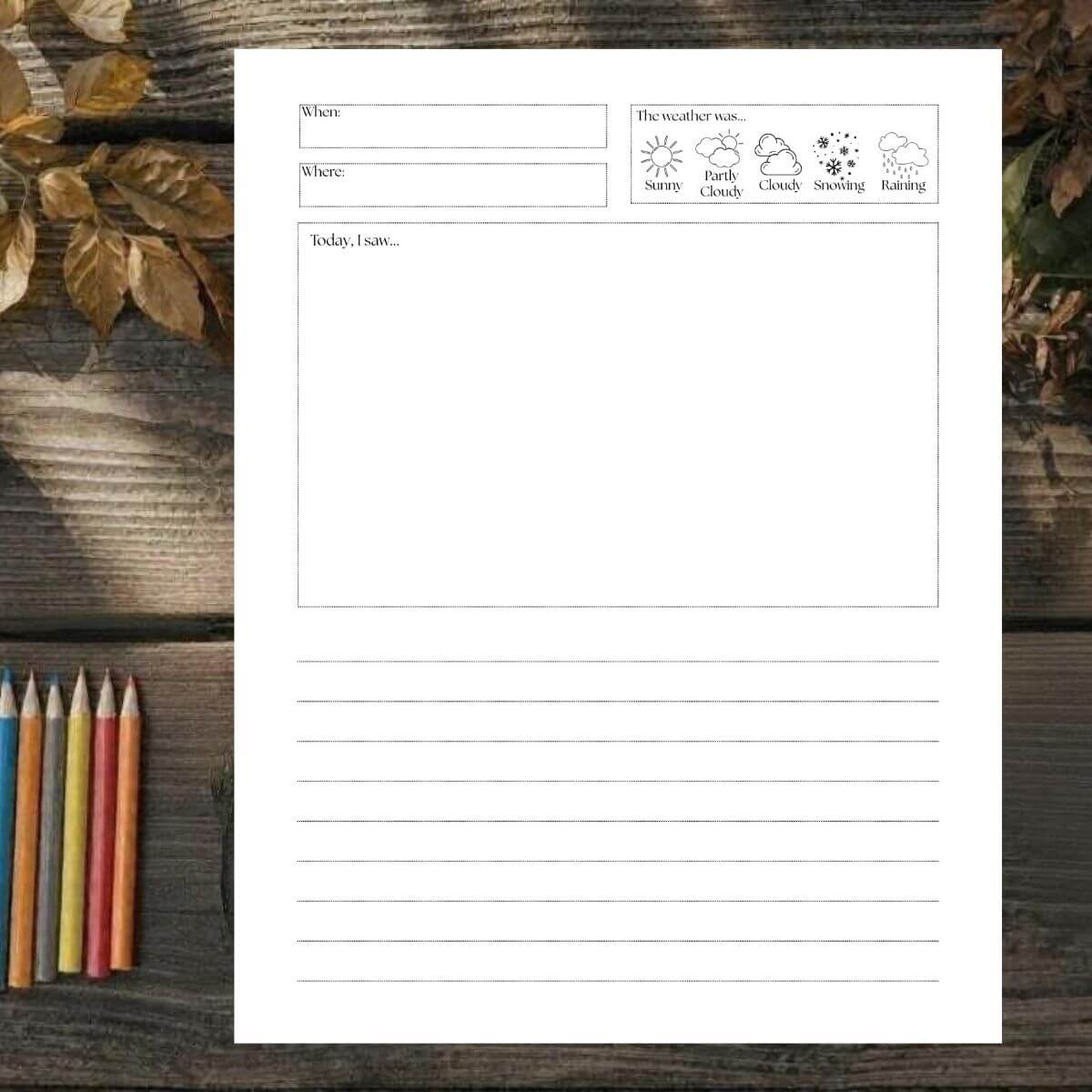 Free Printable Nature Journaling Pages for Kids