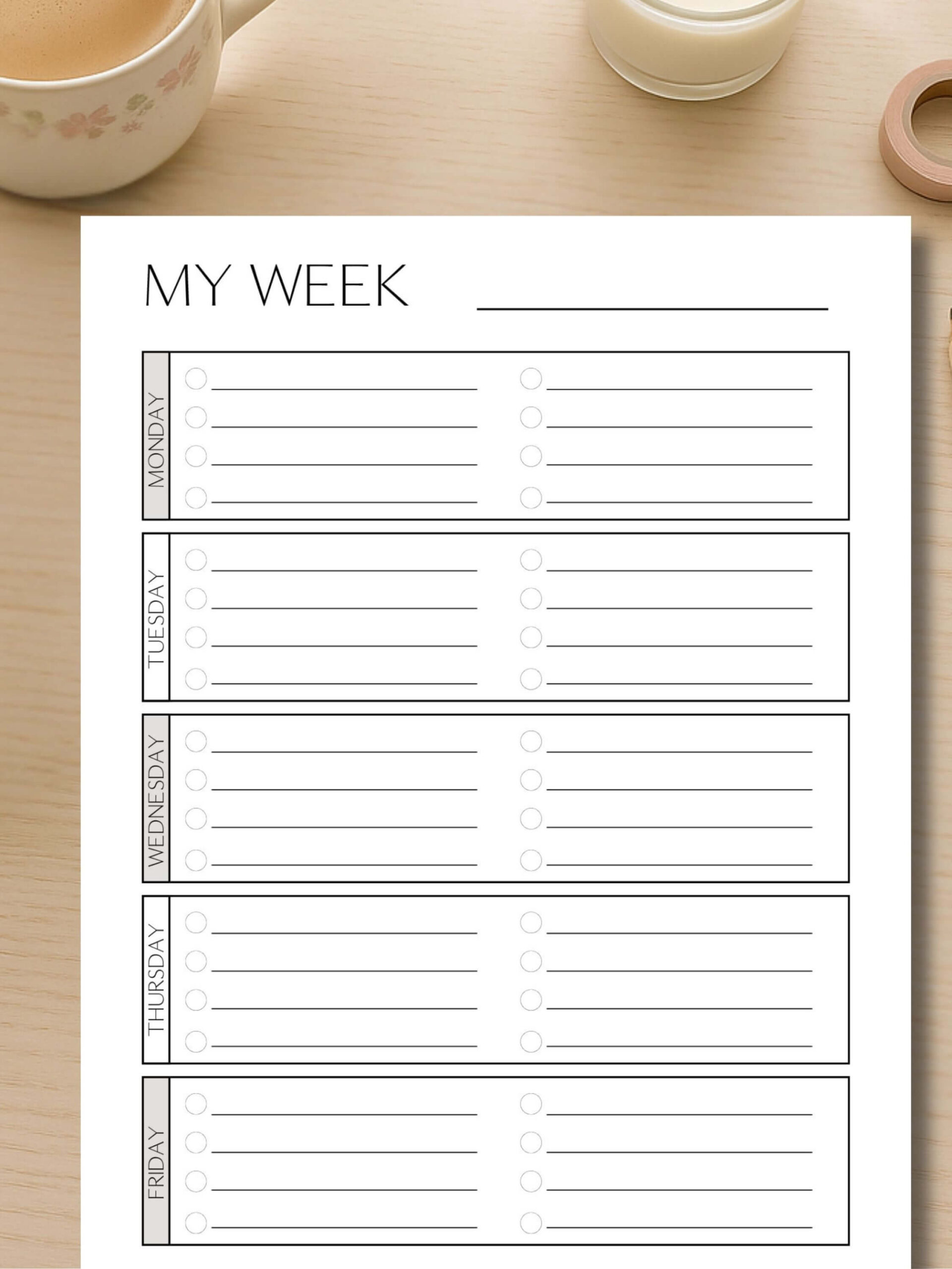 Free Weekly Homeschool Checklist Printable (Edit in Canva)