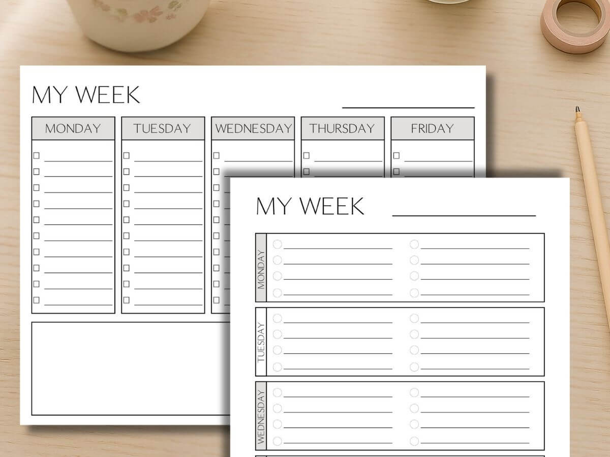 Free Weekly Homeschool Checklist Printable (Edit in Canva)