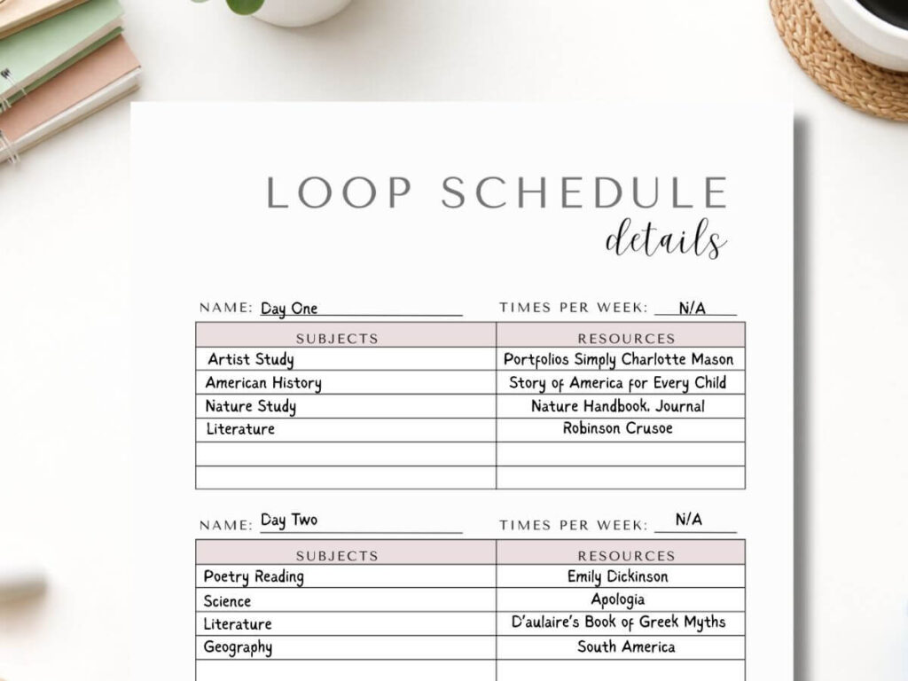 How to Make a Loop Schedule for Your Homeschool (Free Printable)