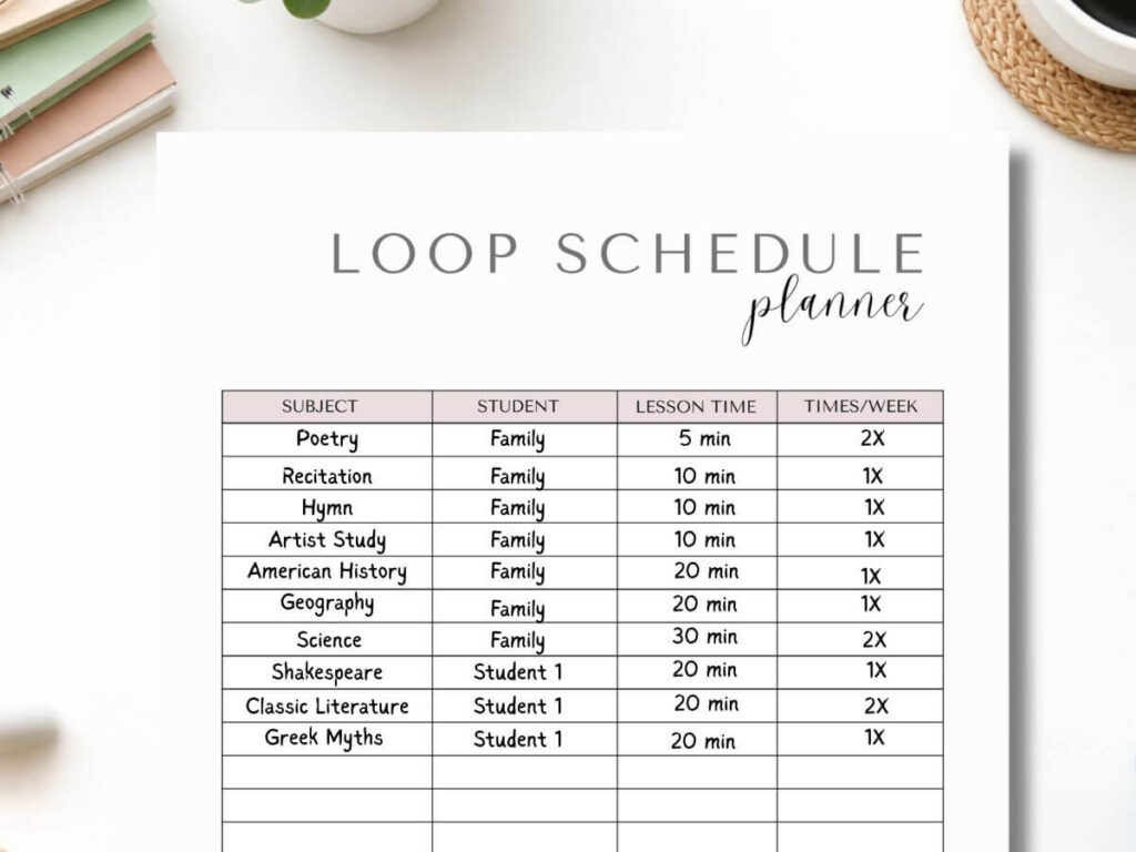 How to Make a Loop Schedule for Your Homeschool (Free Printable)