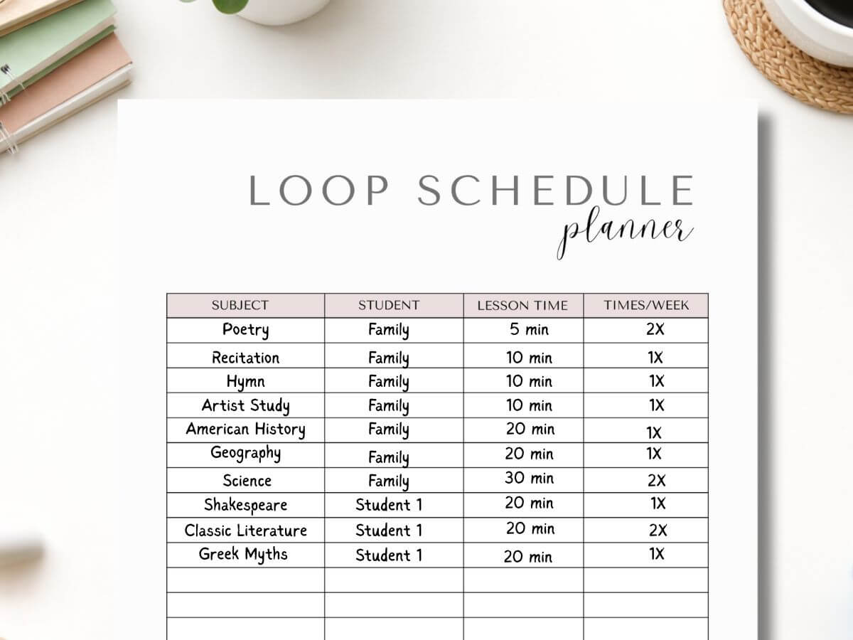 How to Make a Loop Schedule for Your Homeschool (Free Printable)
